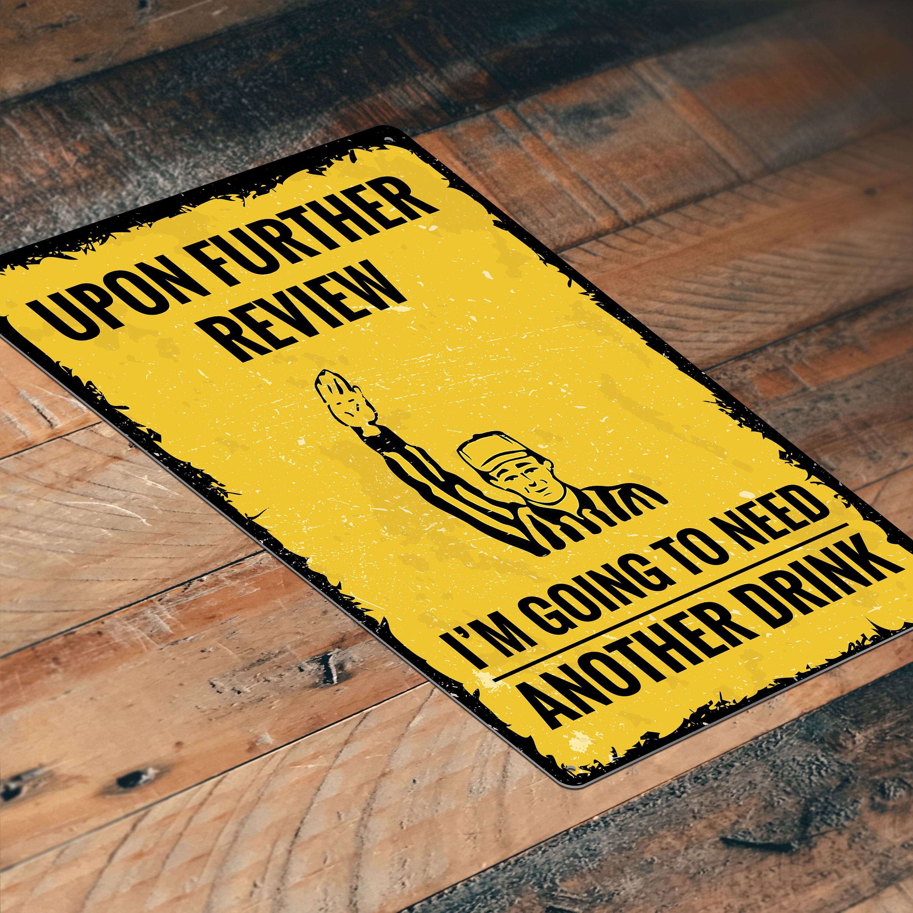 Funny Football Metal Sign: Another Drink Needed, Bar Wall Decor (12x8 ...