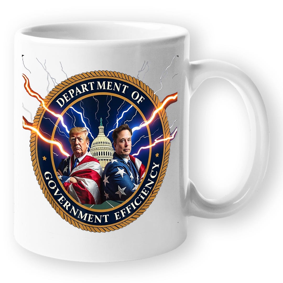 Doge Department of Government Efficiency Coffee Mug – Lightening Badge ...