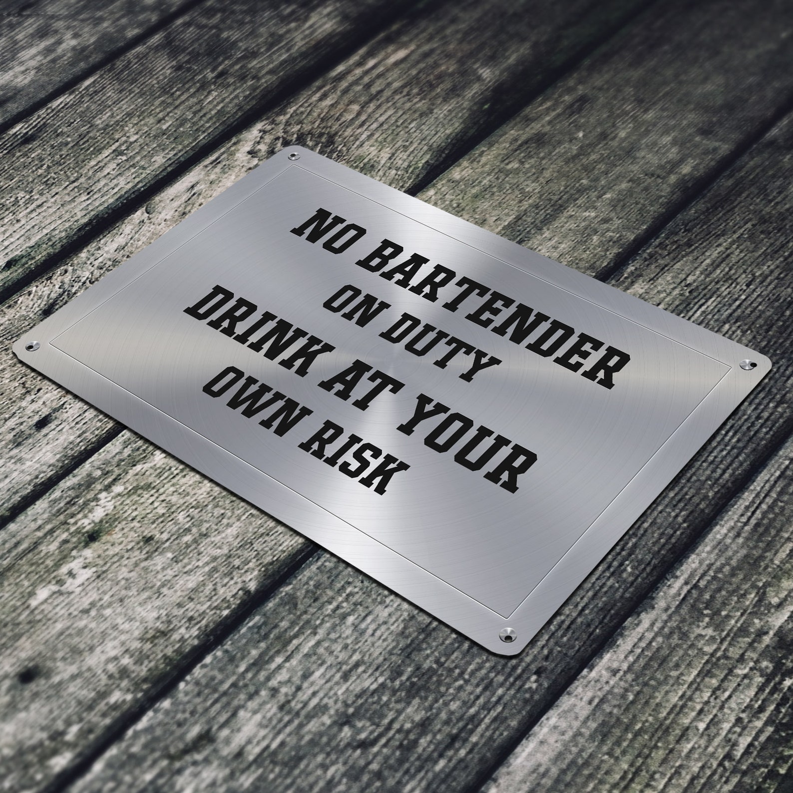 Tin Signs Bar Wall Décor Metal Sign 12 X 8 In. No Bartender - Etsy