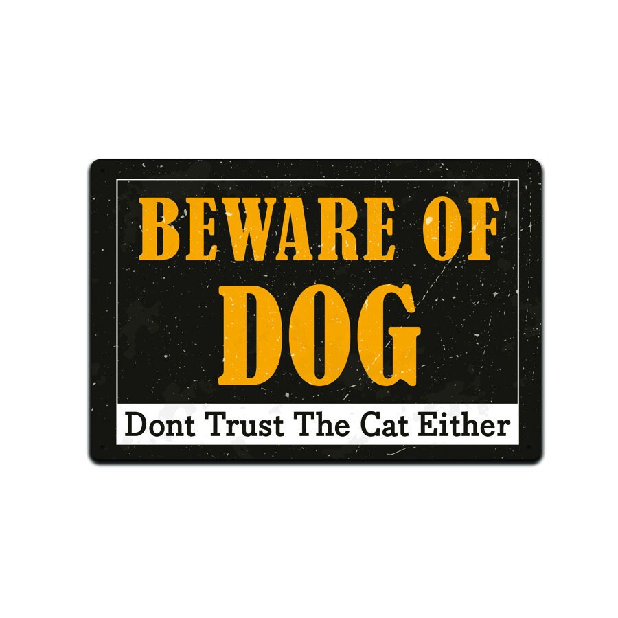 Beware of Dog Don't Trust the Cat Either Sign for Cat Pet | Etsy