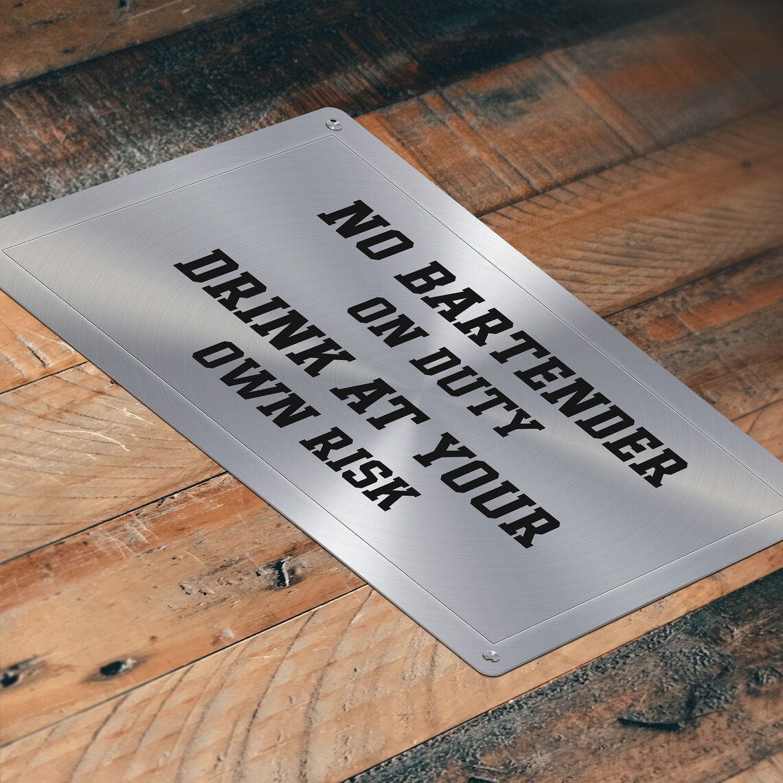 Tin Signs Bar Wall Décor Metal Sign 12 X 8 In. No Bartender - Etsy