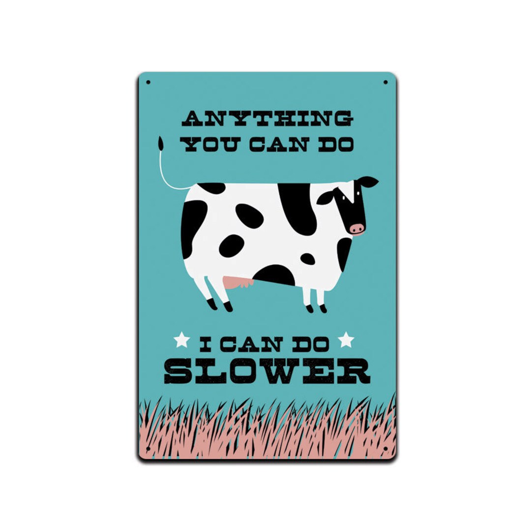 Cow Tin Sign: Funny Farmhouse Wall Decor (12 X 8 In) - Etsy