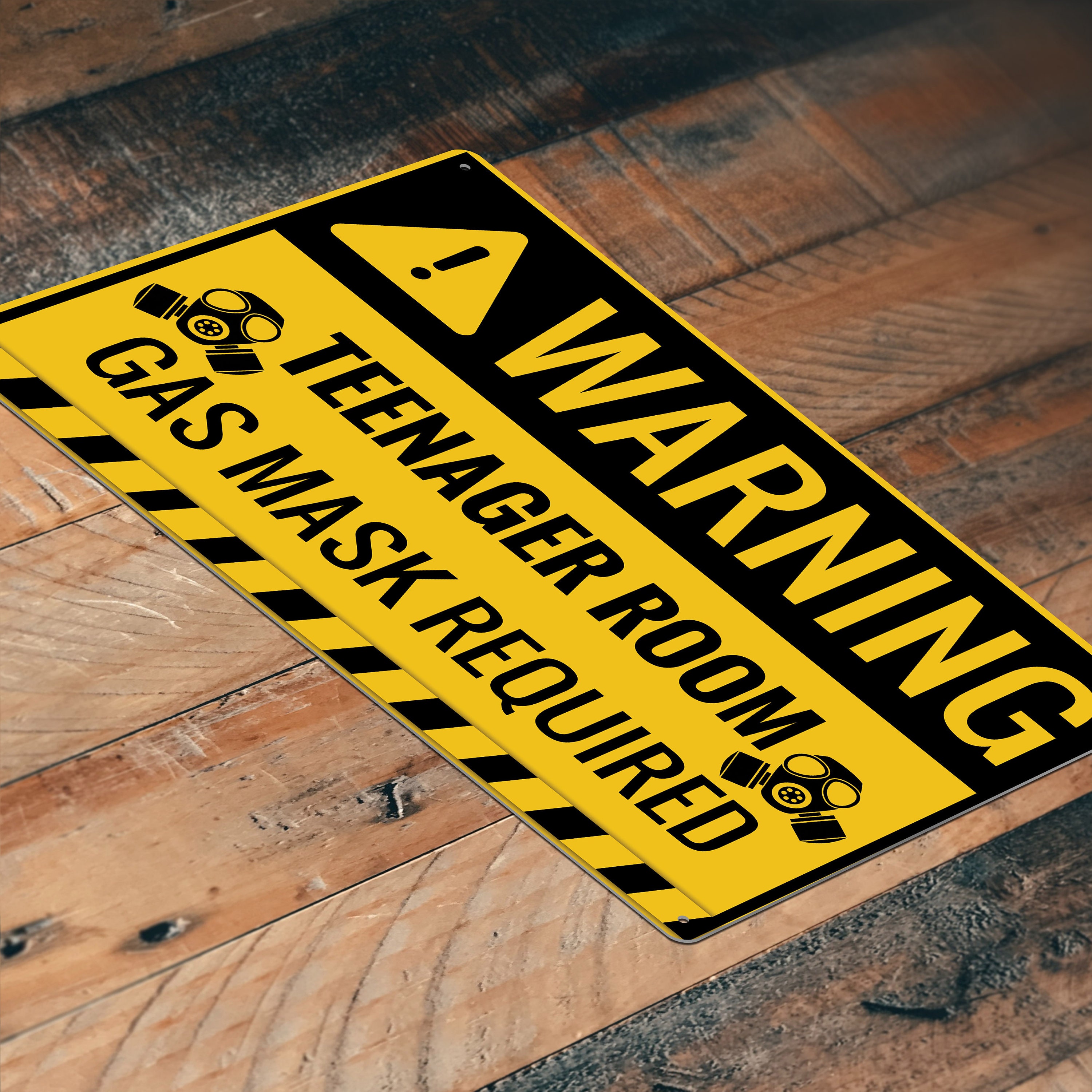 Warning Teenagers Room Gas Mask Required Teenager Kids Bedroom | Etsy