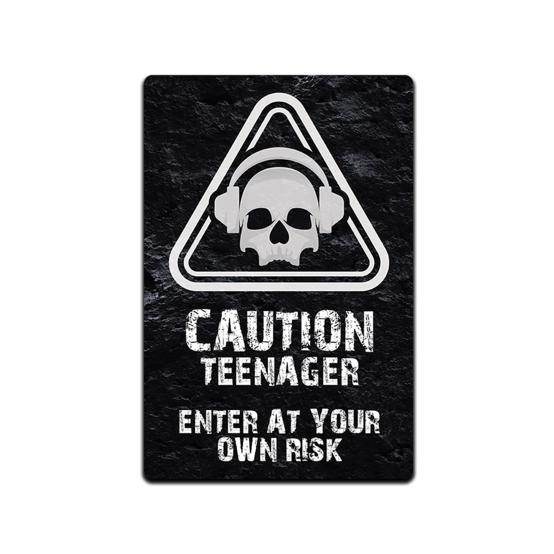Caution Teenagers Room Enter at Your Own Risk Sign Our Decor Wall Signs ...