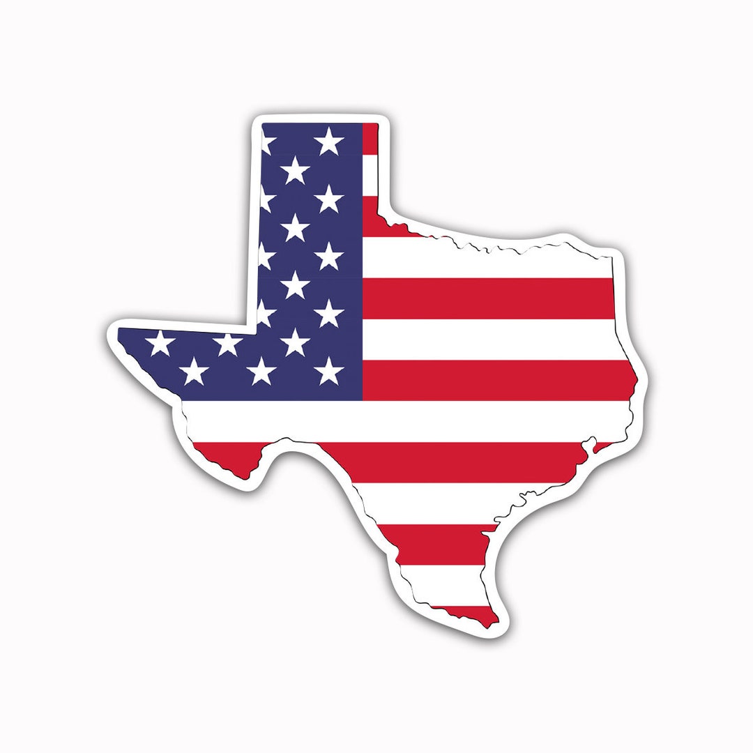 Texas State Map Magnet: American Flag Car Bumper Sticker (5x5 In) - Etsy