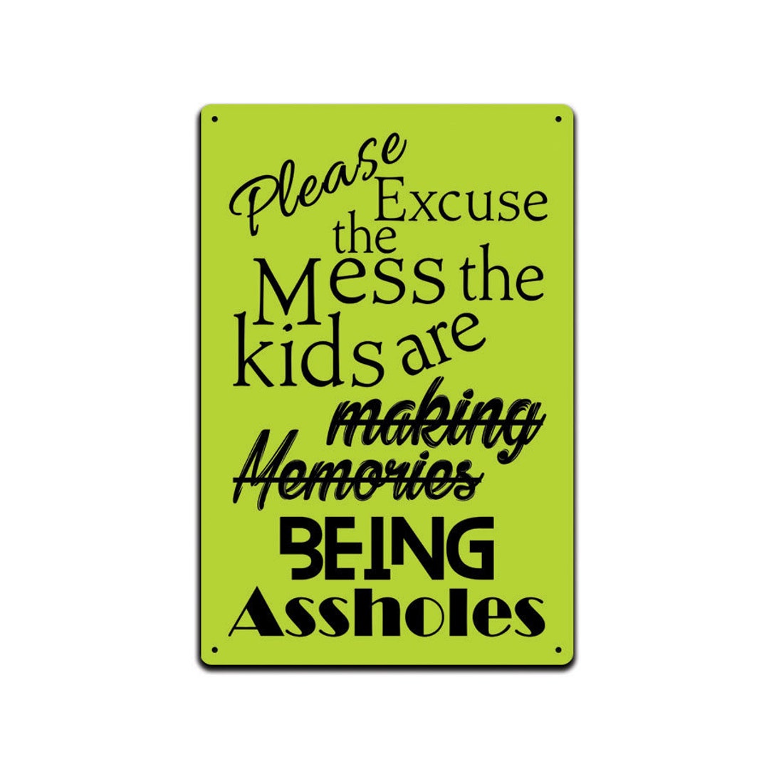 Funny Kids Making Memories Metal Sign - Teenager Room Decor (12x8 In ...