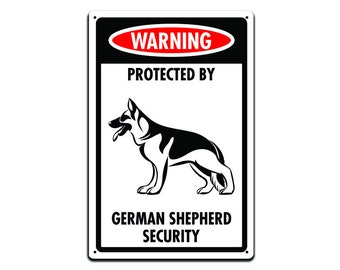 German Shepherd on Guard Sign, Personalized Pet Breed Sign, Custom Cat ...