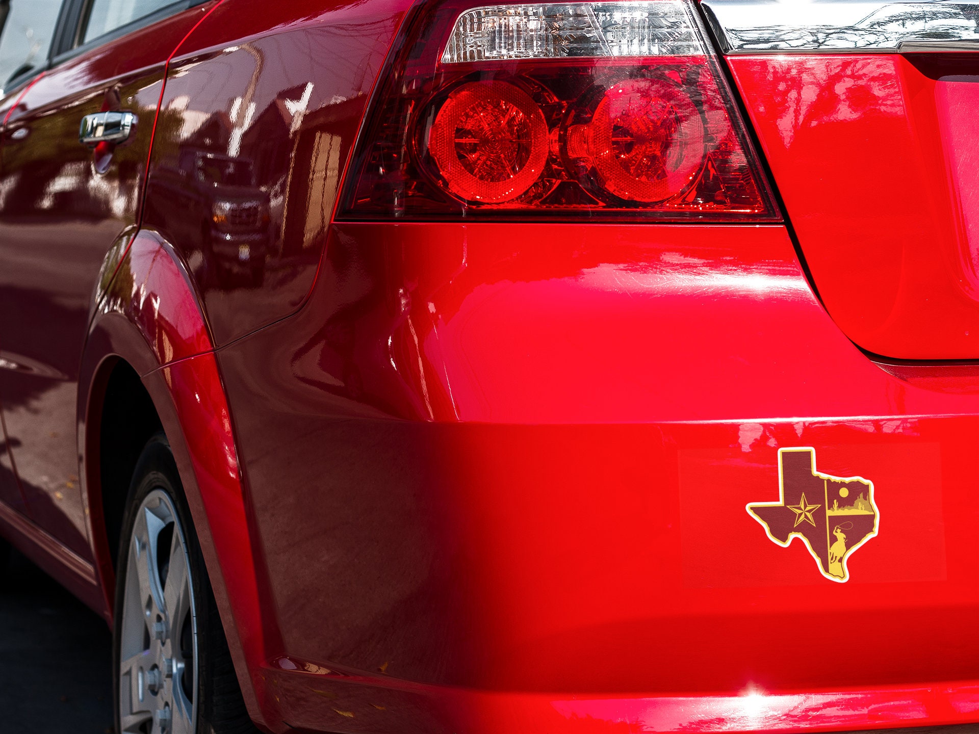Texas State Map Magnet: Cowboy Star Cactus Car Bumper Magnet (5x5 In ...
