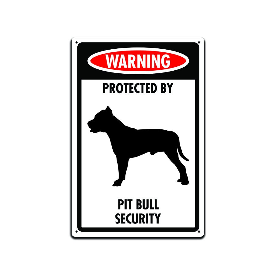 Pitbull Guard Dog Signs