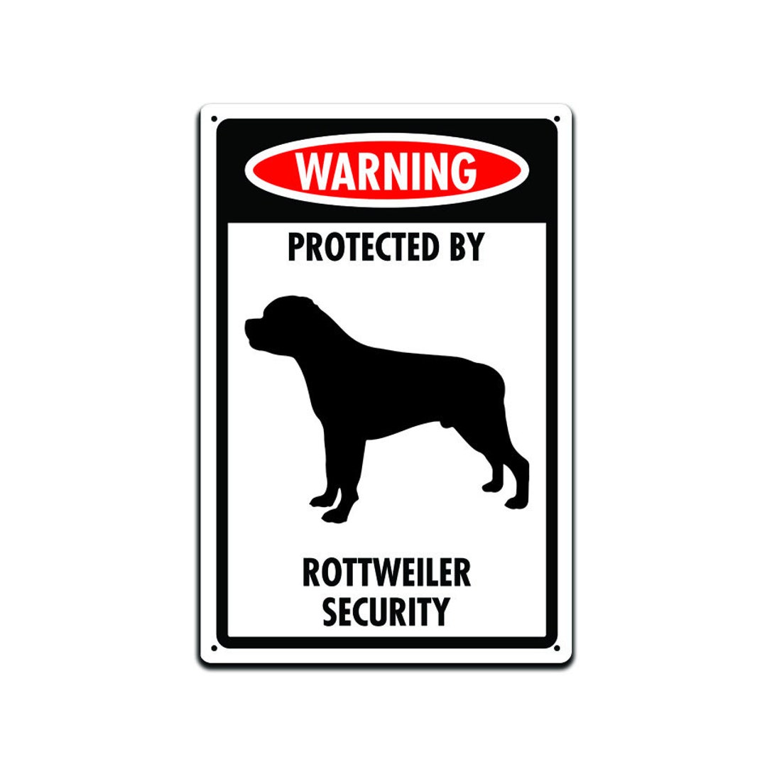 Rottweiler Security Tin Sign: Dog Owner Decor (12x8in) - Etsy