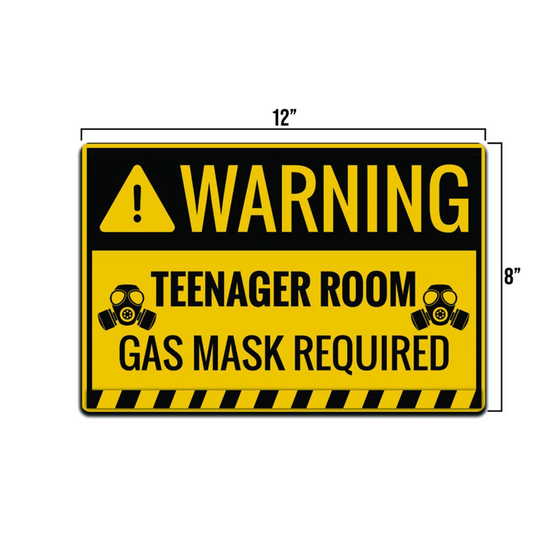 Teenager Room Gas Mask Required Sign: Funny Kids Bedroom Decor (12 X 8 ...