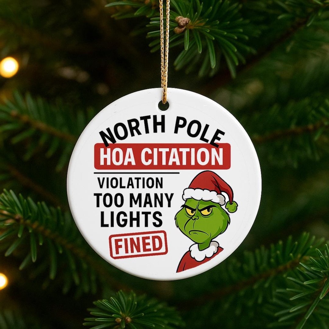 Funny HOA Christmas Ornament - North Pole Citation Tree Decoration - Etsy