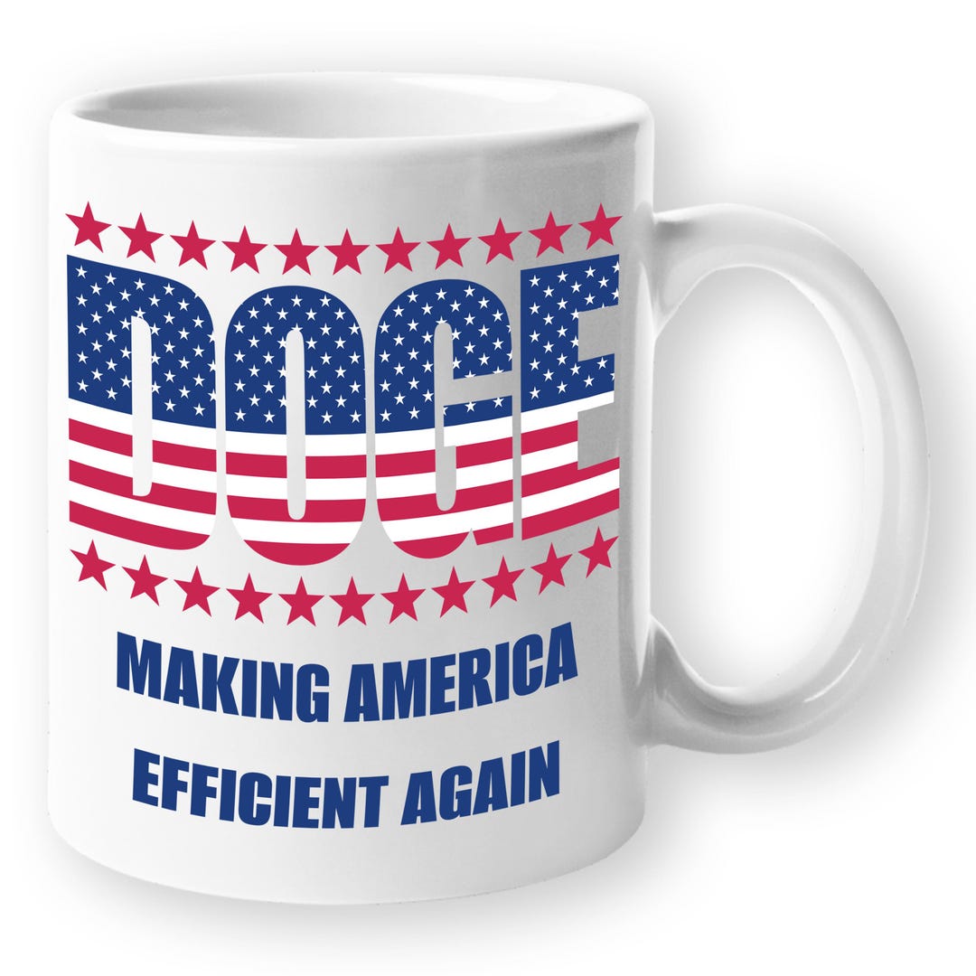 Doge Department of Government Efficiency Coffee Mug – Stars and Stripes ...