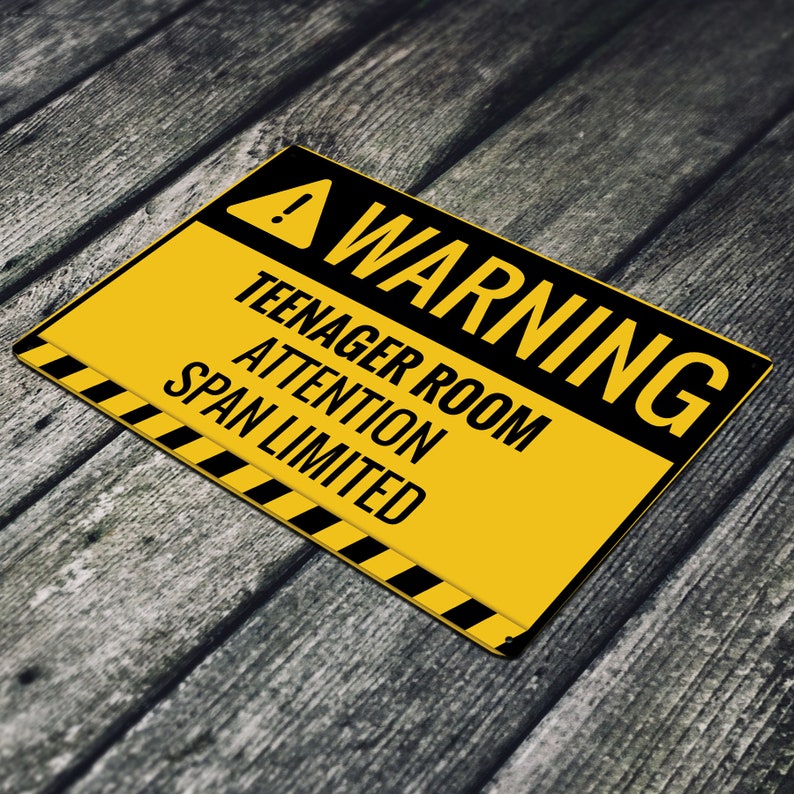 Warning Teenagers Room Attention Limited Teenager Kids Bedroom | Etsy