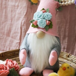 Baby Pink Spring Gnome |gnome | Scandinavian Gnome | Floral Gnome ...