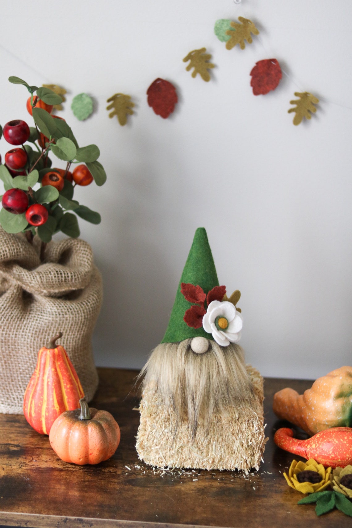 Fall Gnome Decor Gnome Home Decor Floral Gnome Gnome | Etsy