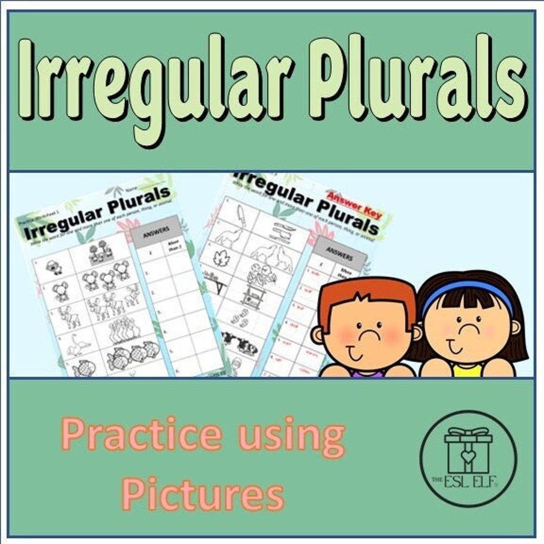 Irregular Plurals Illustrated Flashcards Game and Worksheets - Etsy