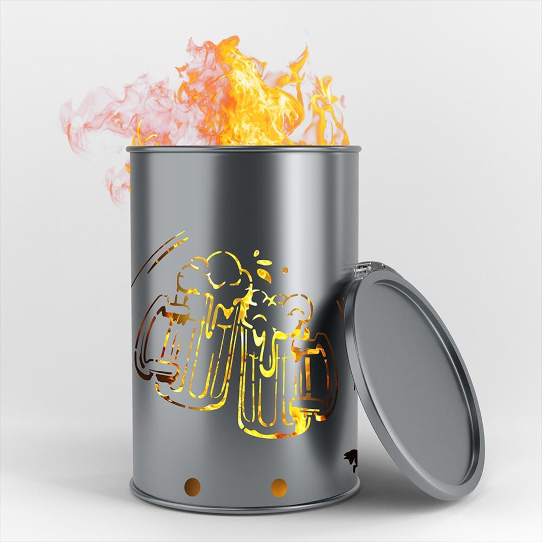 Beer Fire Barrel | Grill Barrel Gift for Men | Outdoor BBQ Garden ...