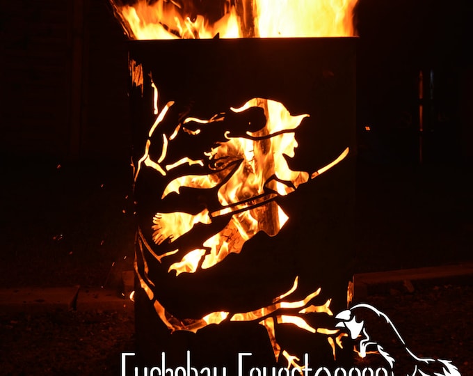 Witch Fire Barrel, Made From a 200L Oil Drum, Decorative Fire Basket ...