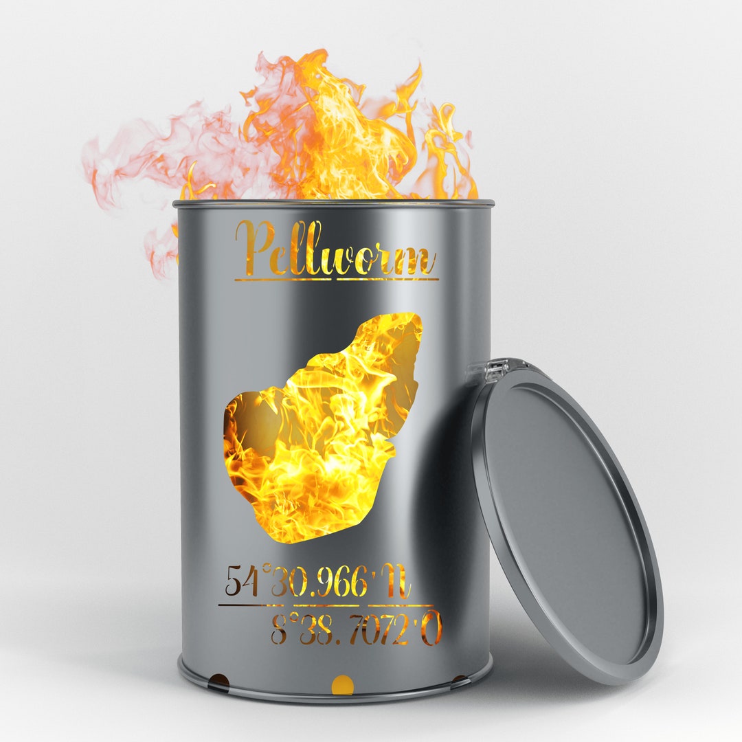 Fire Barrel With - Pellworm - Motif, Made of NEW 200L Oil Barrel ...