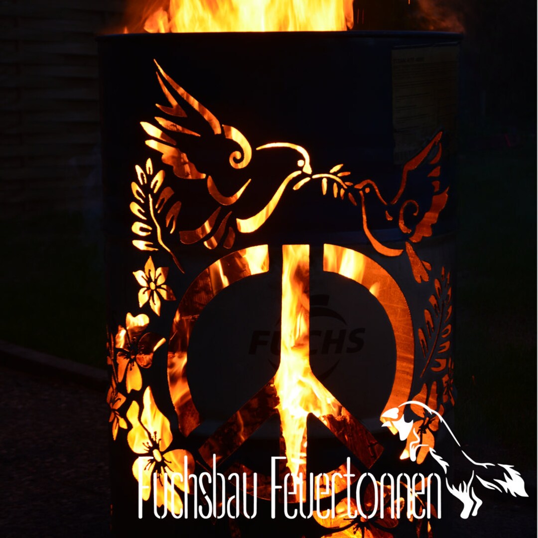 Fire Barrel Peace, Oil Barrel, Decoration, Fire Basket, Fireplace - Etsy