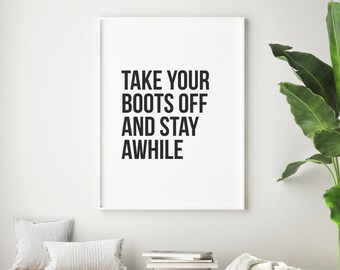 Take Your Boots Off - Etsy