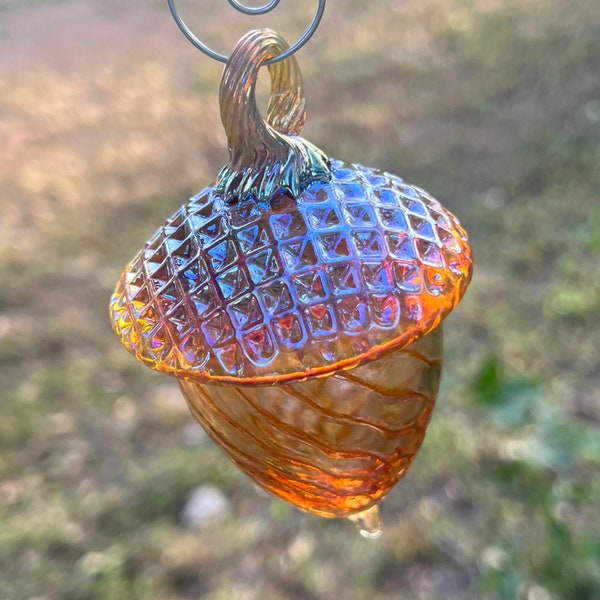 Glass Acorns - Etsy