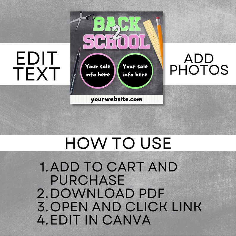 Back to School Flyer, Sale Flyer, Canva Template, Back to School Sale ...