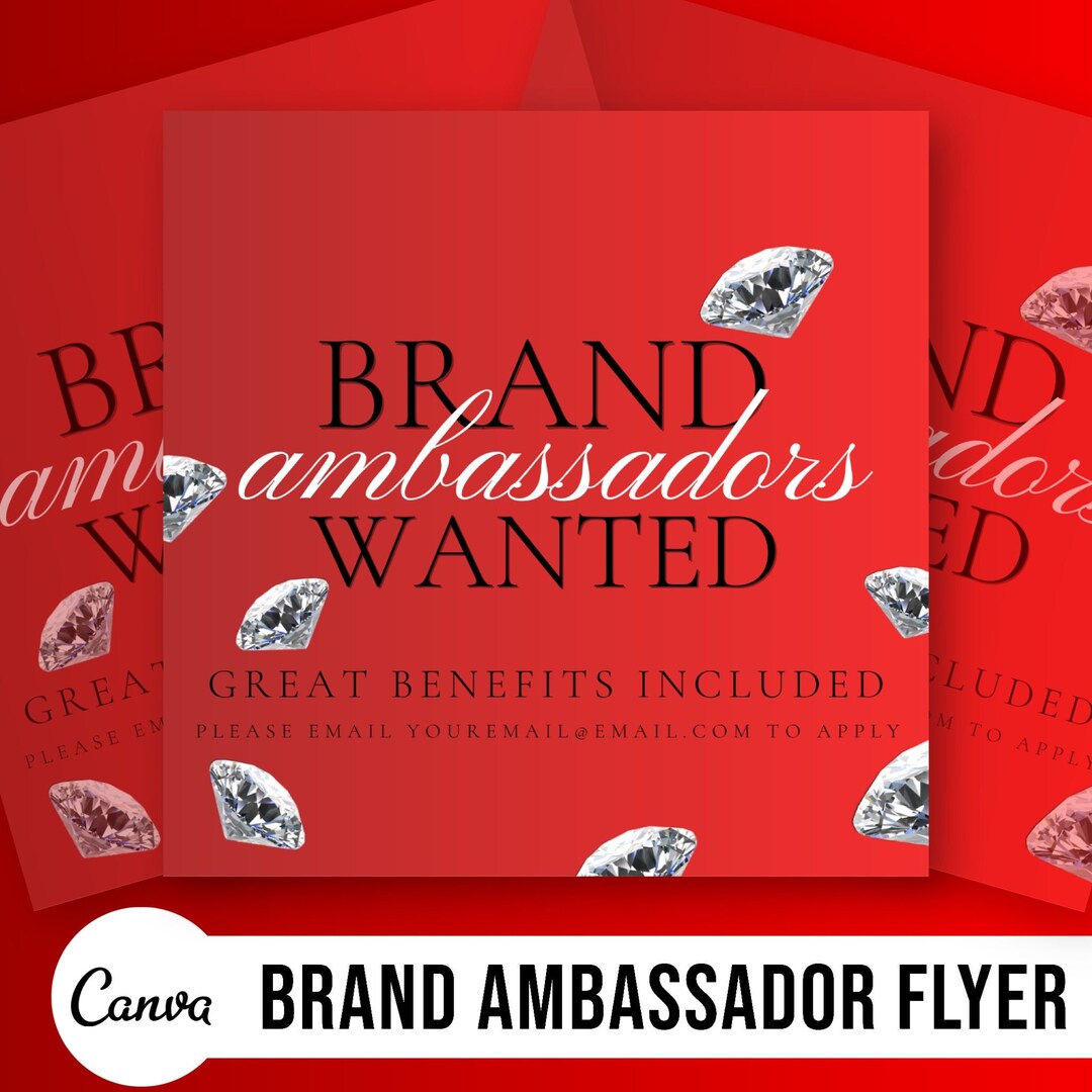 Brand Ambassador Flyer Editable Canva Instagram Template, Red and ...