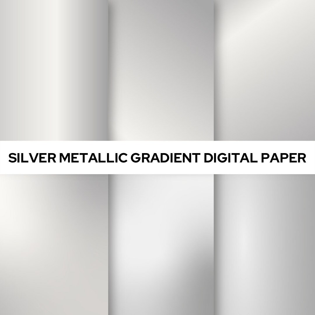 Metallic Silver Digital Paper, Silver Background, Silver Digital Paper ...