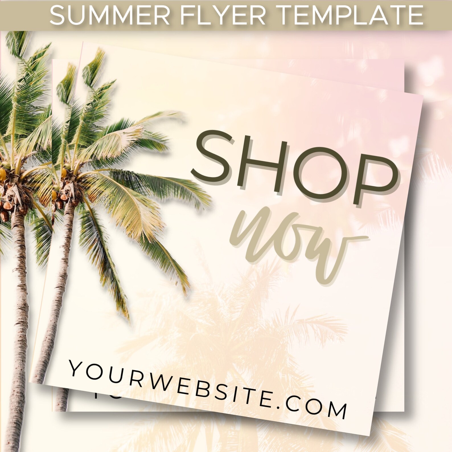 DIY Neutral Summer Sale Flyer Canva Template Fashion and Beauty ...
