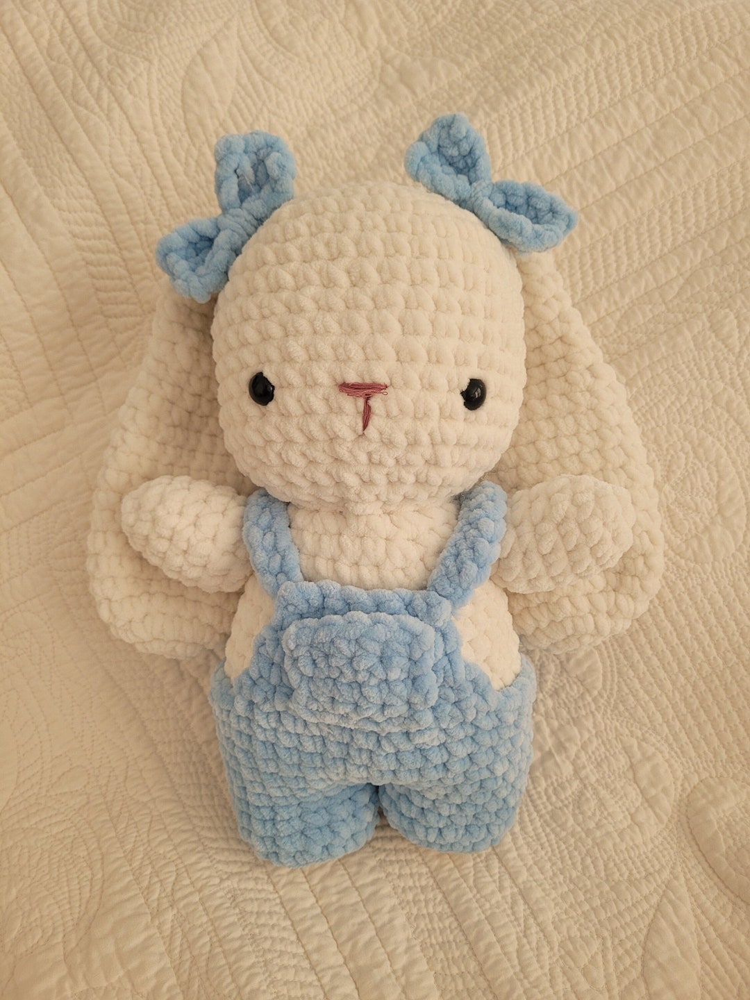 Crochet Bunny Wearing Overalls Crochet Amigurumi Plush - Etsy
