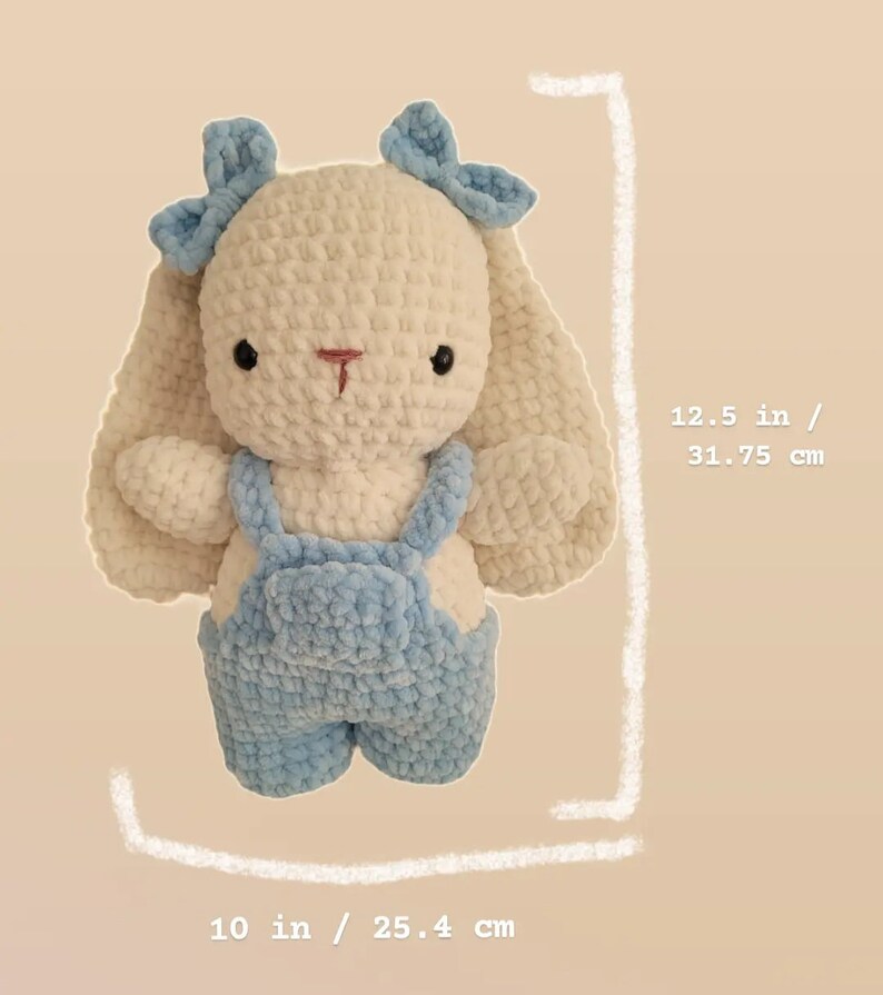 Crochet Bunny Wearing Overalls Crochet Amigurumi Plush - Etsy