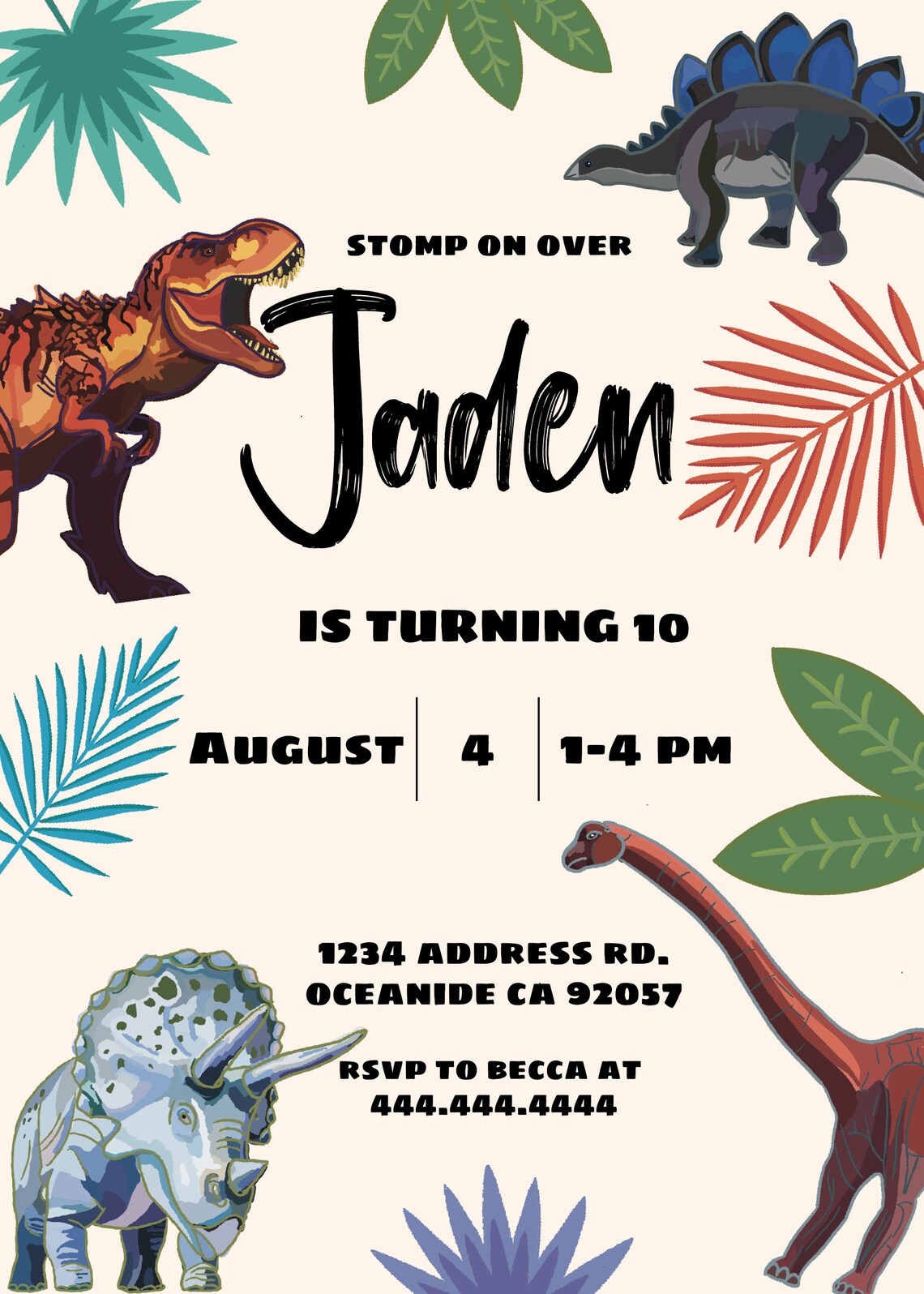 Dino Party Invitation | Etsy