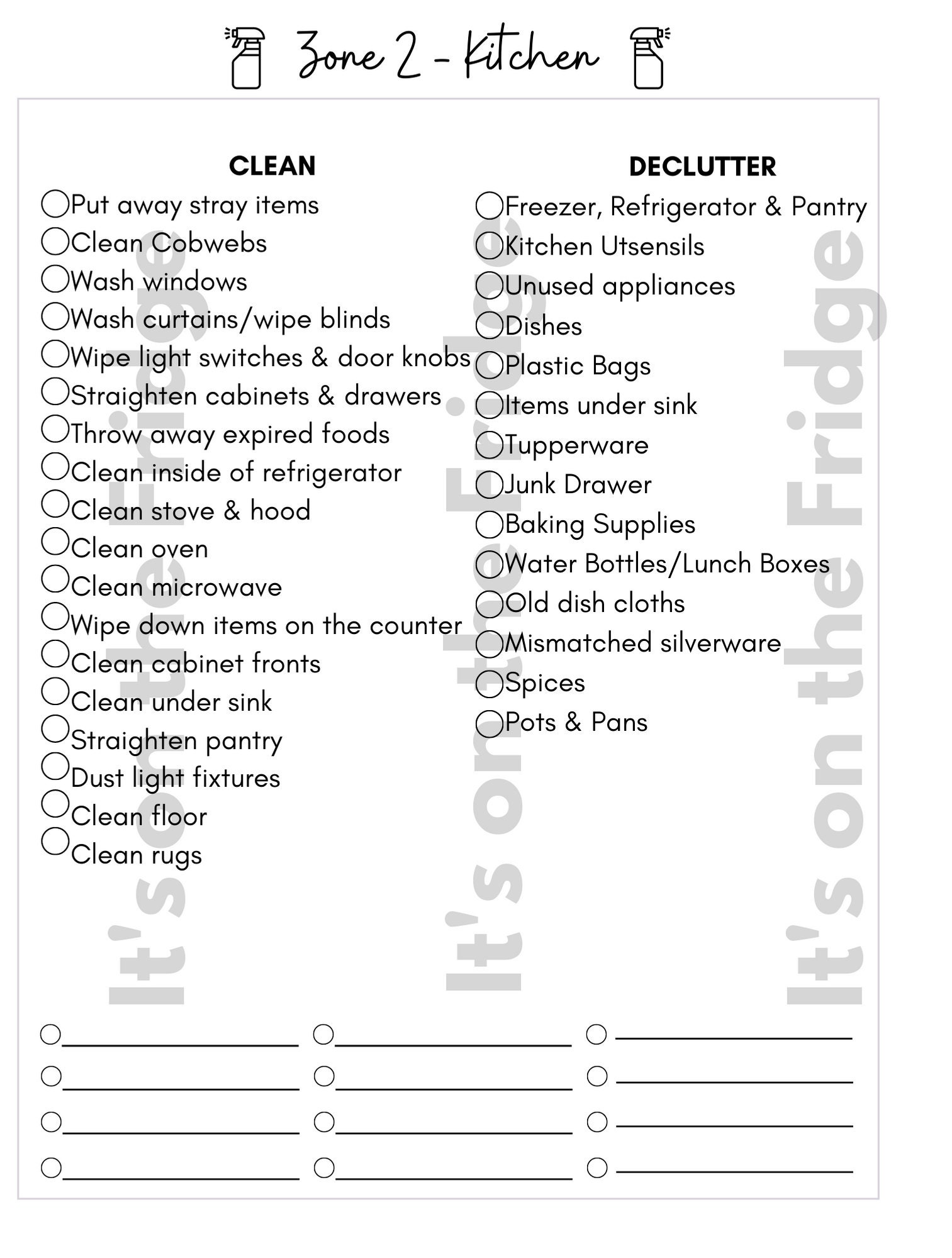 Flylady Control Journal – Printable and Digital Cleaning Planner ...