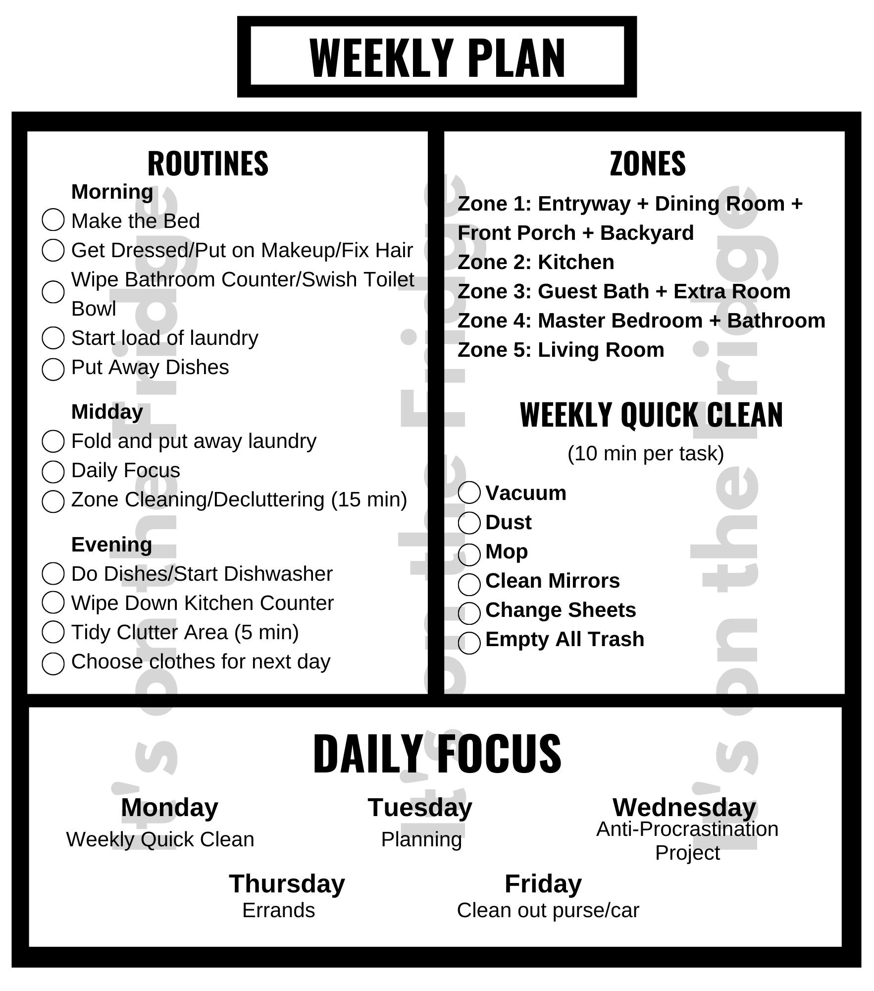 Printable Ultimate Organization Bundle, Meal Planning, Cleaning Routine ...