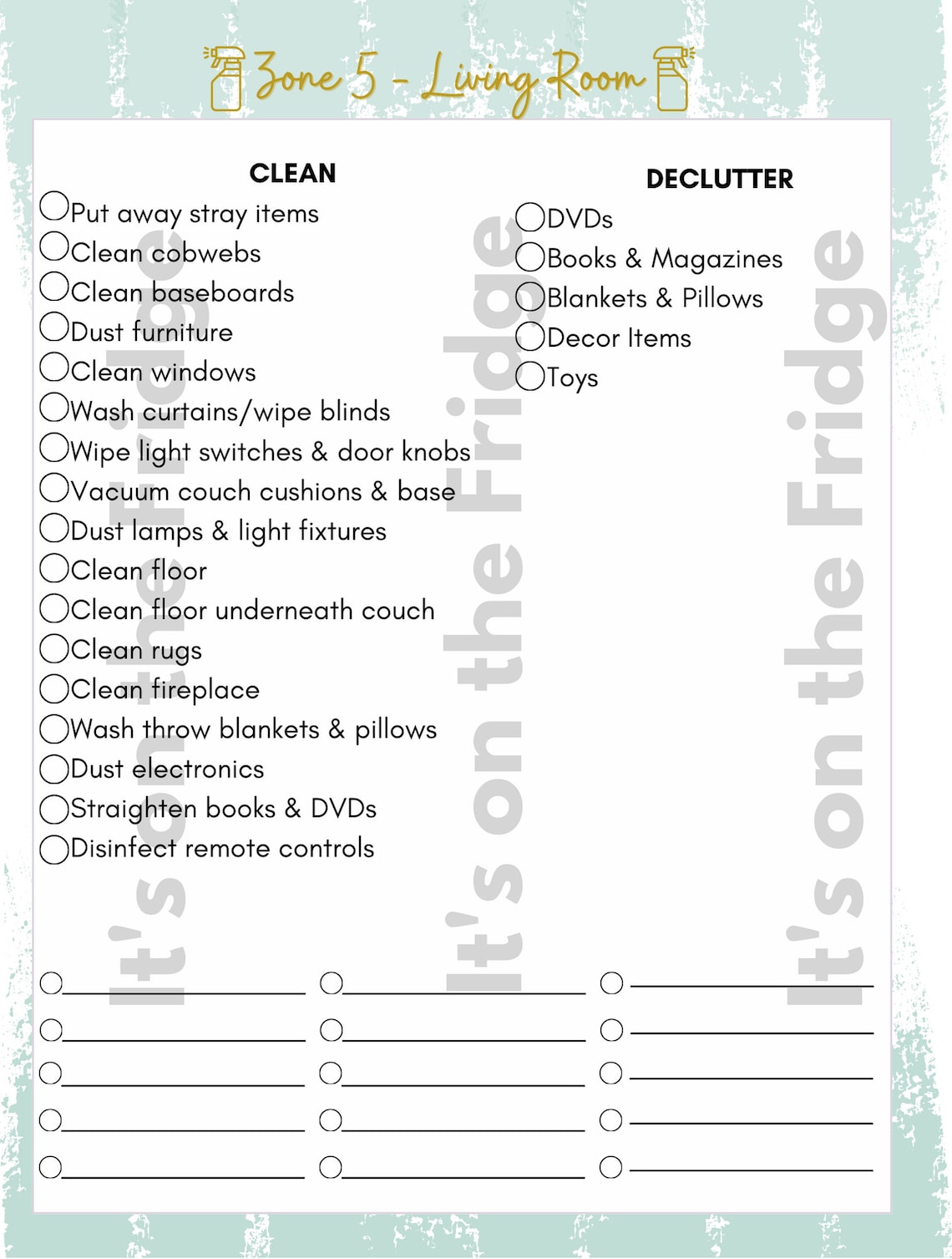 Printable Flylady Control Journal, Fly Lady Planner, Zone Cleaning ...