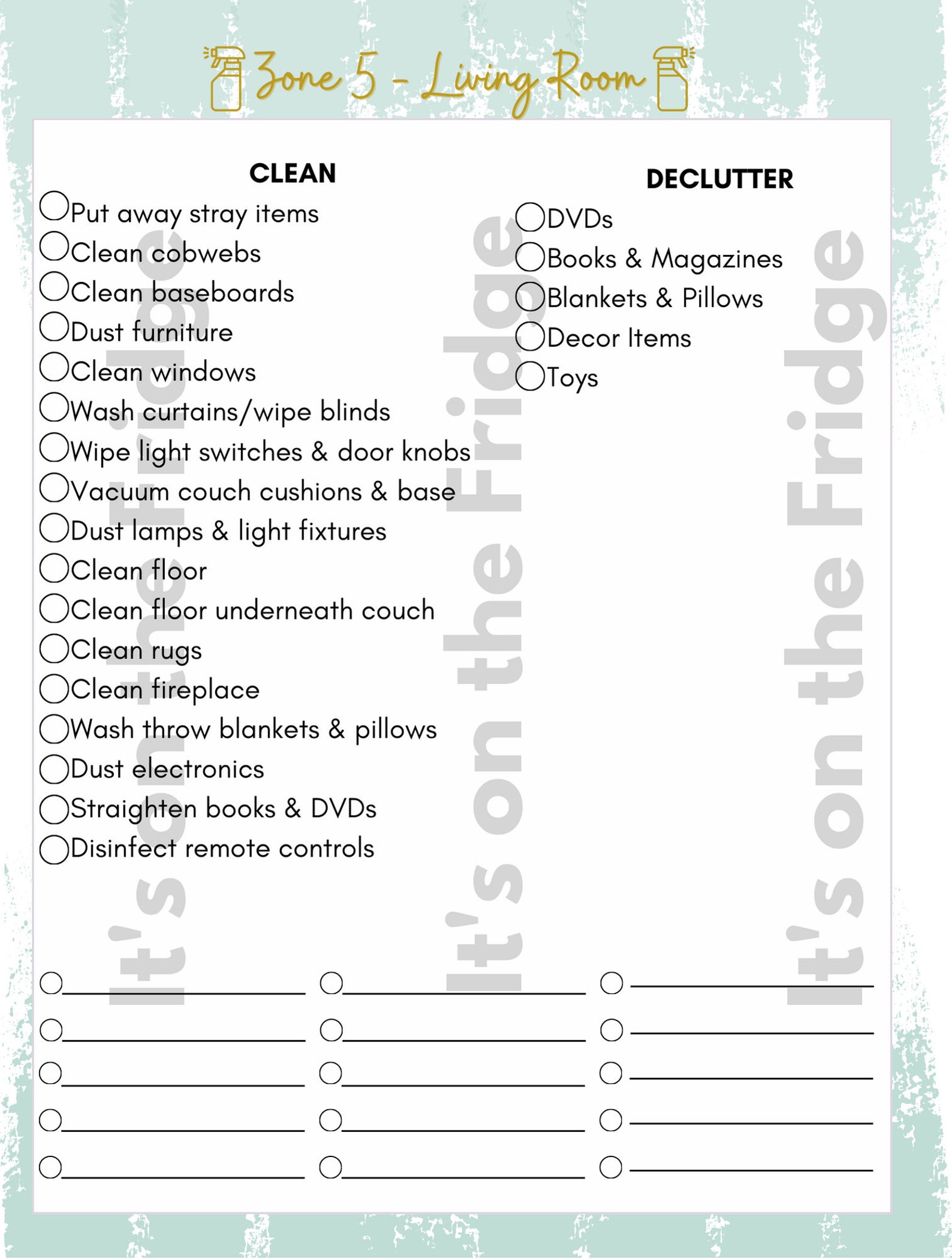 Printable Flylady Control Journal, Fly Lady Planner, Zone Cleaning ...