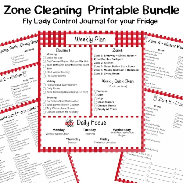 Printable Flylady Control Journal, Fly Lady Planner, Zone Cleaning ...
