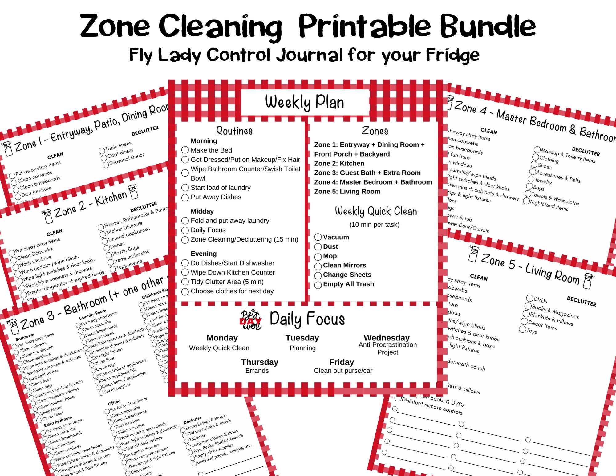 Printable Flylady Control Journal, Fly Lady Planner, Zone Cleaning ...