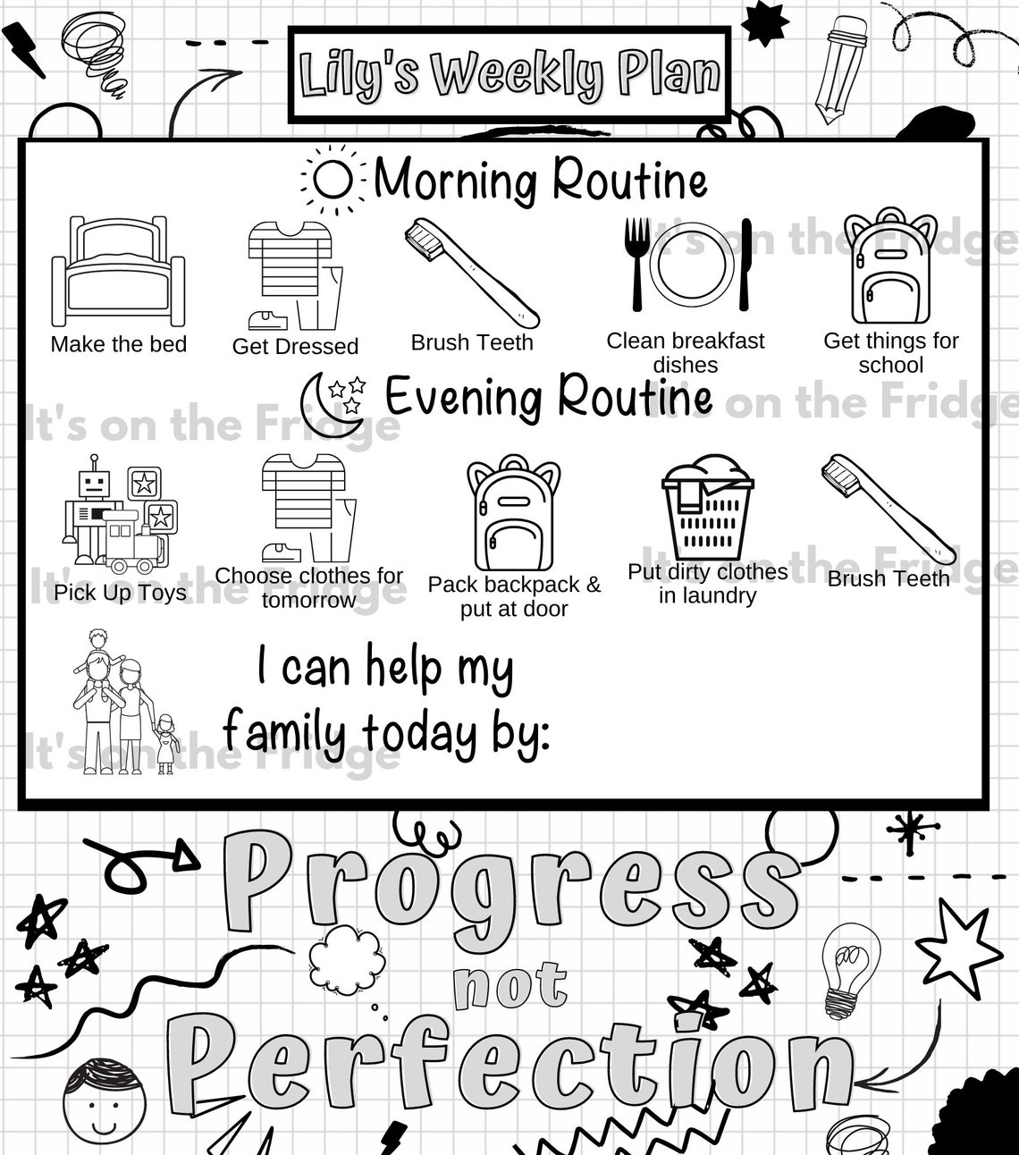 Kids Zone Cleaning Chore Chart Flylady Kids Printables - Etsy
