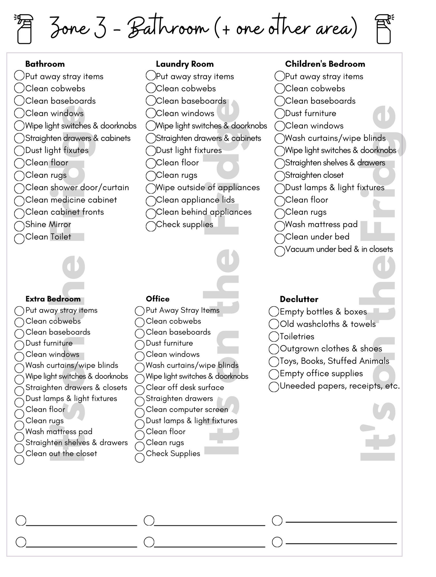 Flylady Control Journal – Printable and Digital Cleaning Planner ...
