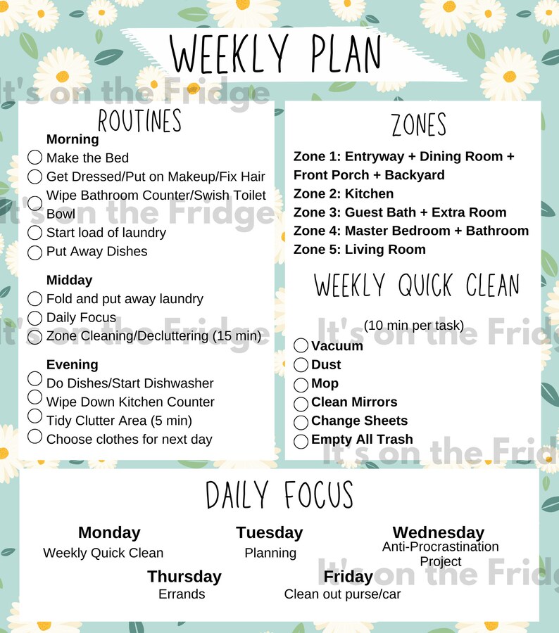 Printable Flylady Control Journal Fly Lady Planner Zone - Etsy