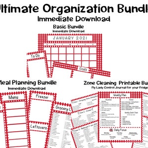 Printable Ultimate Organization Bundle, Meal Planning, Cleaning ...