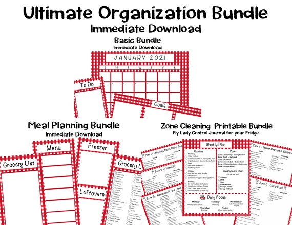 Printable Ultimate Organization Bundle Meal Planning | Etsy