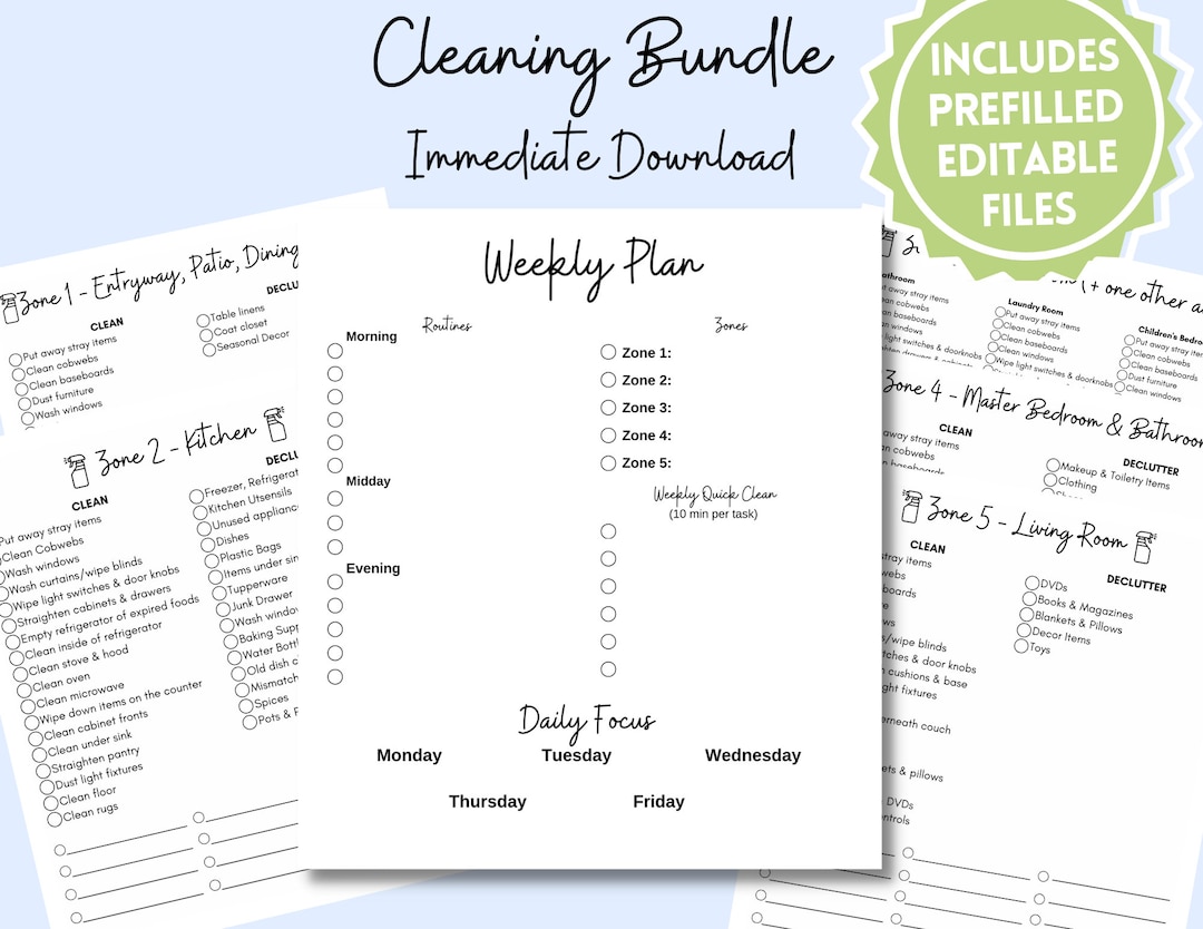 Printable Flylady Control Journal, Fly Lady Planner, Zone Cleaning ...