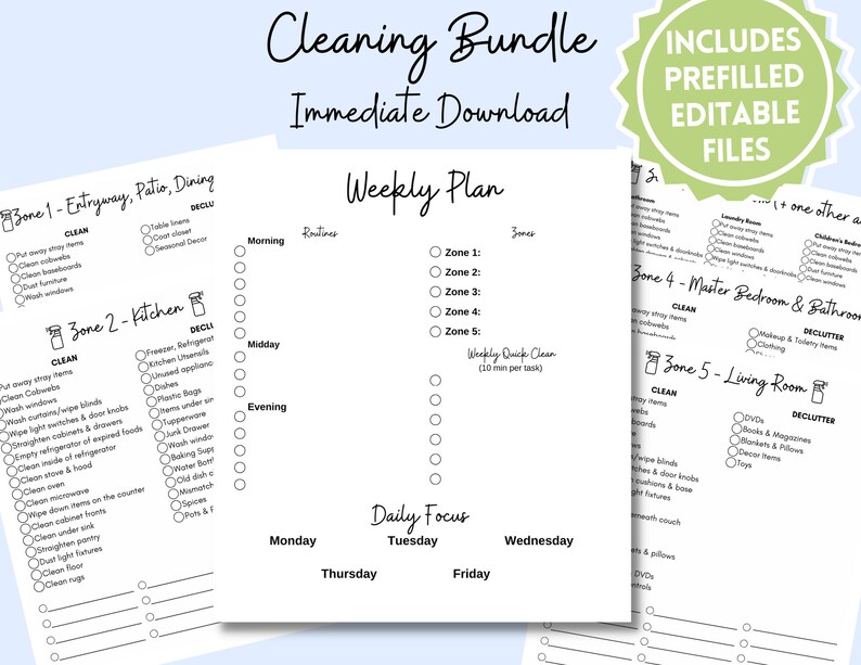 Printable Flylady Control Journal, Fly Lady Planner, Zone Cleaning ...