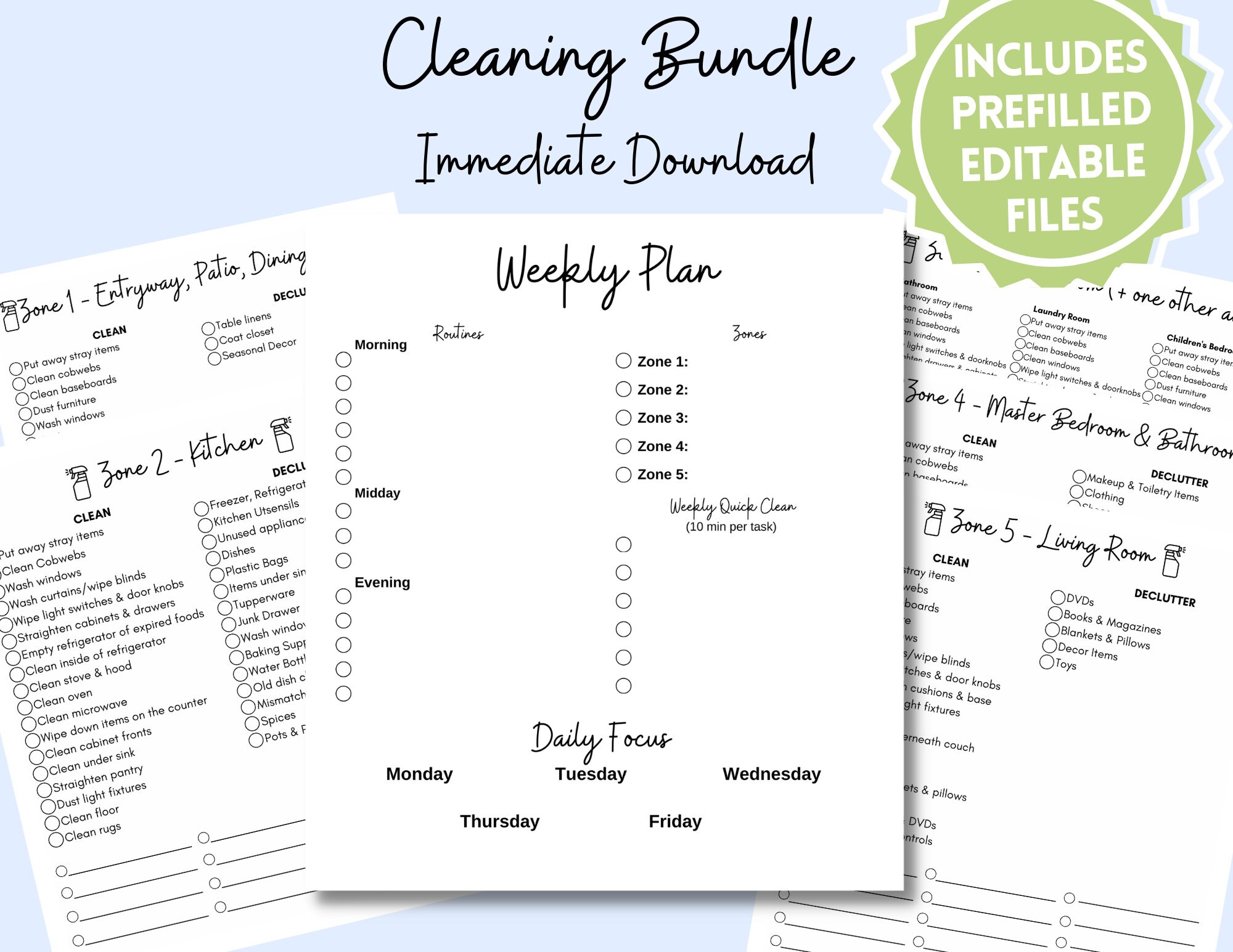 Printable Flylady Control Journal, Fly Lady Planner, Zone Cleaning ...