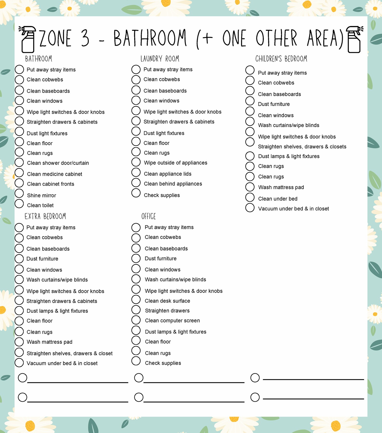Printable Flylady Control Journal, Fly Lady Planner, Zone Cleaning ...