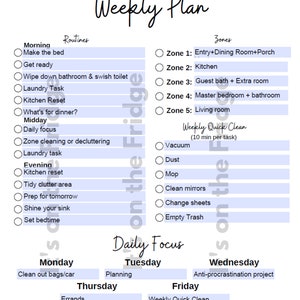 Printable Flylady Control Journal, Fly Lady Planner, Zone Cleaning ...